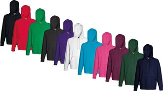 Fruit Of The Loom Lightweight Hooded Sweat - Farbe: Red - Gr&ouml;&szlig;e: XL