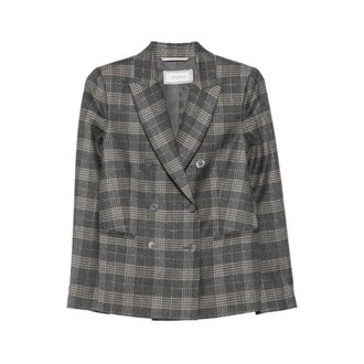PESERICO Zweireihiger Blazer im Karomuster - - Jackets - Damen - Grau - M