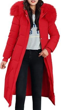 Generic Vestes dhiver pour femmes, douillettes, légères, rembourrées, coupe-vent, avec cordon de serrage - Manteau long en duvet - Tenue dextérieur chaude - G