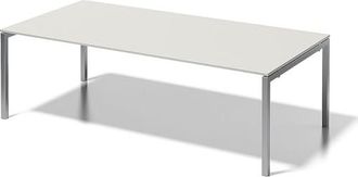 Bisley Cito Chefarbeitsplatz/Konferenztisch, 740 mm h&ouml;henfixes U-Gestell, Metall, Gw355 Dekor Grauwei&szlig;, Gestell Silber, 120 x 240 x 85 cm