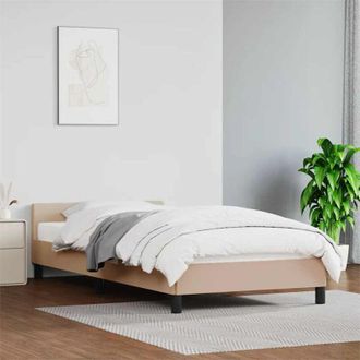 vidaXL Bettgestell mit Kopfteil ohne Matratze Cappuccino 100x200 cm Vidaxl