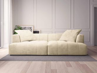 Studio Copenhagen home24 Bigsofa Beige Cordstoff Snor 272 x 70 x 126cm Modern