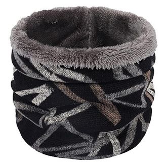 Generic &Eacute;charpe dhiver Cache-cou Gu&ecirc;tres Hommes Femmes Temps froid Tricot Polaire chaude Tube de ski Foulards circulaires Cadeau coupe-vent, 18, taille unique