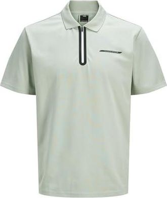 Jack & Jones Polo piqu&eacute; Jcofusion SS Sn pour Homme, Gris Aqua, L