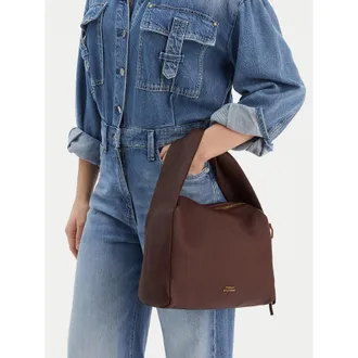 Tommy Hilfiger Handtasche Tommy Hilfiger City Leather Shoulder Bag AW0AW18152 Braun