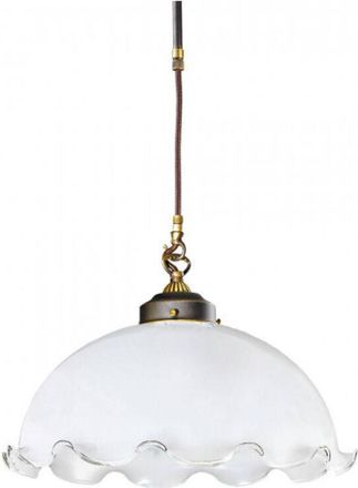 Kolarz Kolarz - nonna - Suspension d&ocirc;me en verre de style cottage, laiton antique mat, 1x E27