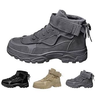Generic Bottes de travail dhiver pour homme avec doublure en polaire chaude - Chaussures d&eacute;contract&eacute;es &agrave; lacets en cuir - L&eacute;g&egrave;res et confortables - Antid&eacute;rapa