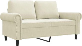 vidaXL 2-Sitzer-Sofa Creme 120 cm Samt vidaXL