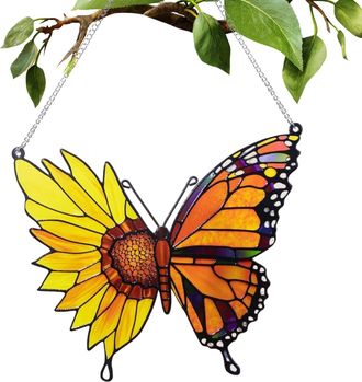 Generico Wandkunst - 23 cm (9,06 Zoll) | Acryldekoration - Fensterh&auml;nger mit Sonnenblumen-Design f&uuml;r Innen und Au&szlig;en, Wohnzimmer, Schlafzimmer, Balkon, Terrass