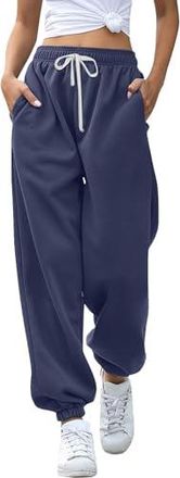 Generic Shffuw Pantalon Femme de Jogging, Large Jogging Pantalons, Coton Confortable Casual Ample Sport Baggy Femme, Running Fitness Training &Eacute;lastique Taille