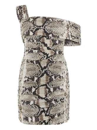 Roberto Cavalli robe courte à imprimé peau de serpent - Marron