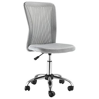 Vinsetto Chaise de Bureau Ergonomique Fauteuil de Bureau Hauteur r&eacute;glable pi&egrave;tement chrom&eacute; pivotant 360&deg; rev&ecirc;tement Maille Gris