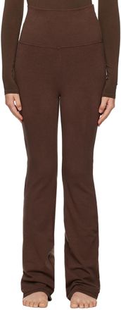 SKIMS Legging semi-&eacute;vas&eacute; brun &agrave; taille repli&eacute;e - Outdoor