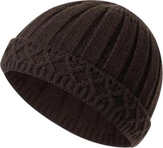 Generic Bonnet Femme Hiver Bonnet Femme Chapeau Femme Hiver Confortable Classique - Tricot Hiver Bord Roulott&eacute; &Eacute;pais, Protection Oreilles Thermique, Parfait p