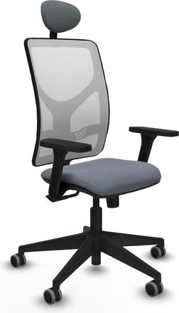 Piqueras y Crespo Stoff-B&uuml;rostuhl mit 3D-Armen, h&ouml;henverstellbarer Lendenwirbelst&uuml;tze und festem Kopfteil, ausgestattet mit 3-fach verstellbarer R&uuml;ckenlehne und Schaums