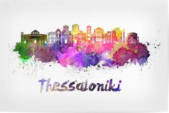 artboxONE Poster 45x30 cm St&auml;dte Thessaloniki Skyline-x - Bild Skyline denkm&auml;ler Erinnerung