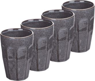 Butlers Set 6x Latte Macchiato Tassen 330ml aus Porzellan -BERGAMO- Tee- und Kaffeebecher | Cappuccino Kaffee Tassen in Boho Vintage Landhaus Stil | Spülmasch