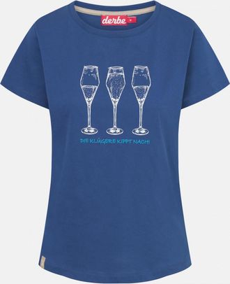 Derbe Derbe T-Shirt Die Kl&uuml;gere Damen Blau GOTS Organic