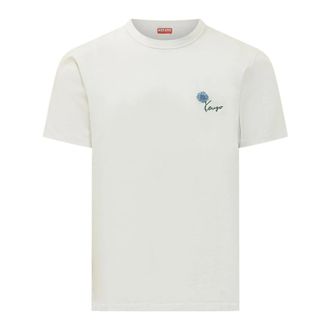 Kenzo Homme, Tops, Blanc, Taille: L T-shirt Tulipe Coupe Ajust&eacute;e