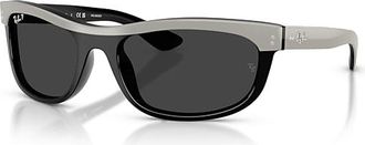 Ray-Ban Balorama Street Neat Sonnenbrillen Grau Auf Schwarz Fassung Schwarz Glas Polarisiert 62-19