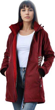 Arctic Seven Damen Softshelljacke (XS-5XL) mit Kapuze abnehmbar - Wasserabweisend, Atmungsaktiv, Fleece innen, Warme Jacke Frauen - AS-305 (XXL, Bordeaux)