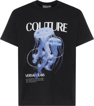 Versace Jeans Couture Homme, Tops, Noir, Taille: L Maglietta T-Shirt Serigrafiche