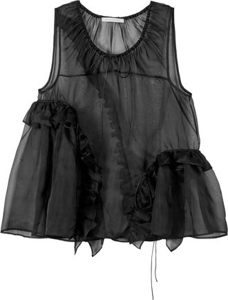 Cecilie Bahnsen haut Orsalina à volants - Noir