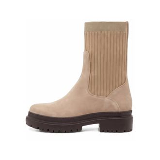 PESERICO Stiefeletten mit Rippstrick-Eins&auml;tzen - - Shoes - Damen - Beige - 38 EU