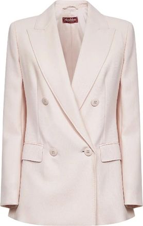 Max Mara Femme, Vestes, Rose, Taille: 36 FR Fitted Wool Crepe Blazer