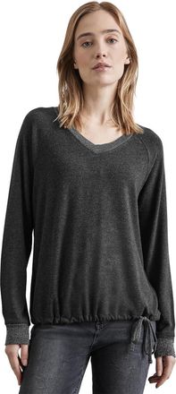 Street One Damen A322371 Shirt mit Glitzer-B&uuml;ndchen,Grau, 42