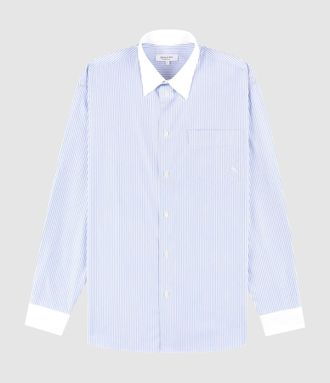 Sporty & Rich Chemise Src Oversized Blue Striped