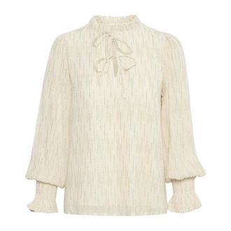 Part Two Chemisier blanc avec d&eacute;tails scintillants - Femme - Blouses et Chemises - Blanc - Taille: 34 FR