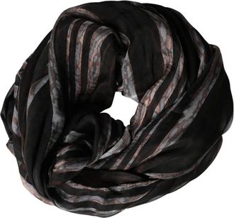 Dolce & Gabbana Femme, Accessoires, Noir, Taille: ONE Size Ch&acirc;le &Eacute;tole &Eacute;charpe en Soie Ray&eacute;e