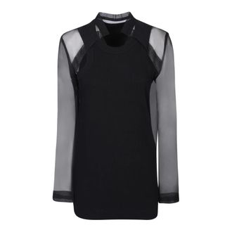 sacai Cotton Blend Sweater - - Tops - Damen - Schwarzk - L