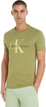 Calvin Klein Jeans T-Shirt Manches Courtes Homme Col Ras-du-Cou, Vert (Dark Juniper), M