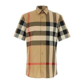 Burberry Homme, Chemises, Multicolore, Taille: XL Chemise en popeline brod&eacute;e
