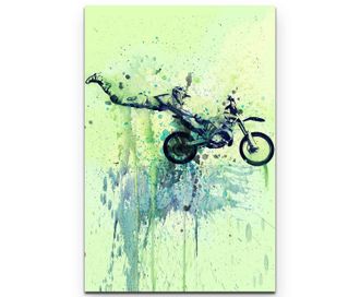 Paul Sinus Art Motocross Jumps 90x60cm auf Leinwand gespannt fertig zum aufhängen