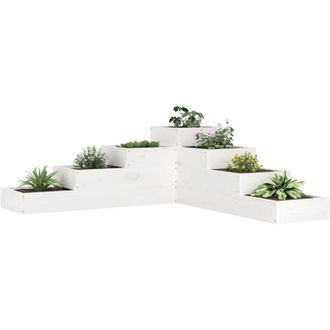vidaXL Vidaxl - Jardini&egrave;re 4 niveaux 106x104,5x36 cm blanc bois de pin massif