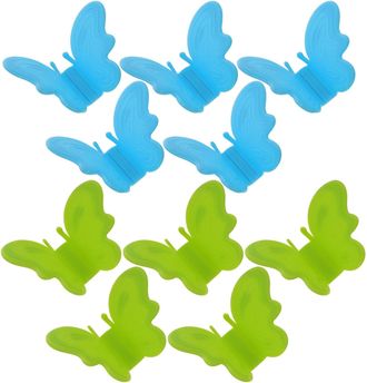 SOLUSTRE 10Pcs Mini Ofen Mitt Handschuhe Schmetterling Geformt Silikon Topf Halter Mitts Griff Magnetische Wärme Beständig für Gusseisen Pfannen Metall Braten 