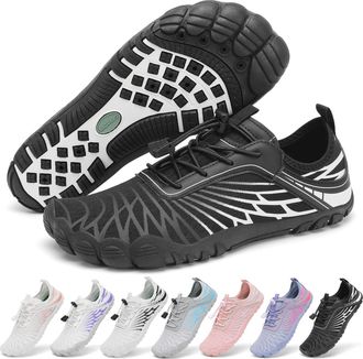 Saguaro Barfuss Schuhe Damen Leicht Barfu&szlig;schuhe Atmungsaktive Schnell Trocknend Wasserschuhe Frauen rutschfest Badeschuhe, Schwarz, 39 EU