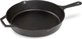 Navaris Gusseisenpfanne - 30cm Eingebrannte Pfanne Gusseisen Induktion, Cast Iron Pan, Gusspfanne, Grillpfanne Gusseisen, Gusseisenpfanne, Steakpfanne mit Zwe
