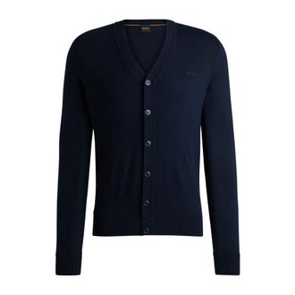 HUGO BOSS Homme, Pulls, Bleu, Taille: XL Cardigan en laine mérinos