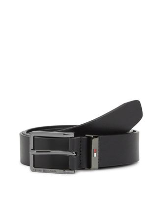 Tommy Hilfiger Lederg&uuml;rtel TOMMY HILFIGER OLIVER 3.0 cm breit, Herren, Gr. 100, schwarz, Leder, G&uuml;rtel Lederg&uuml;rtel, mit tiefgepr&auml;gtem Logo