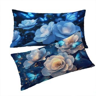 Generic Kissenbezug 40x80cm Gr&uuml;N Kissenbez&uuml;ge Schmetterling Kissenbez&uuml;ge Samt Dekokissen Kopfkissenbezug Cushion Cover Unsichtbarer Rei&szlig;verschluss Weich und B