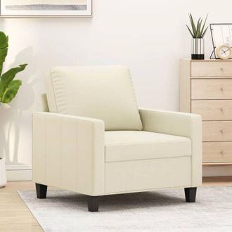 vidaXL Sessel Creme 60 cm Kunstleder - Vidaxl