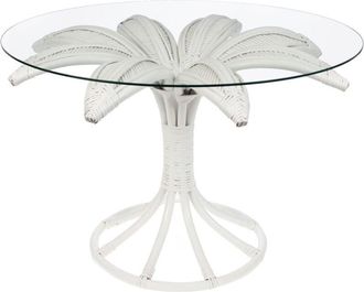 Amadeus Amadeus - Table dappoint forme palmier 45x45x55 cm en rotin blanc