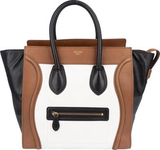 Celine Crossbody Bags - Celine Tricolor Leather Lugagge Handbag - Gr. unisize - in Braun - f&uuml;r Damen