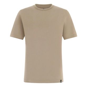 Boggi Milano Homme, Tops, Beige, Taille: 2XL Cotton/Tencel T-Shirt