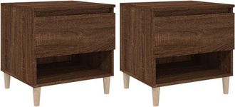 vidaXL Nachttische 2 Stk. Braun Eichen-Optik 50x46x50 cm Holzwerkstoff Vidaxl