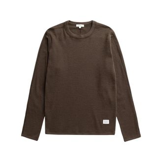 Norse Projects Stevns Baumwoll-Hanf Military Rib LS T-Shirt - - Tops - Herren - Braun - L